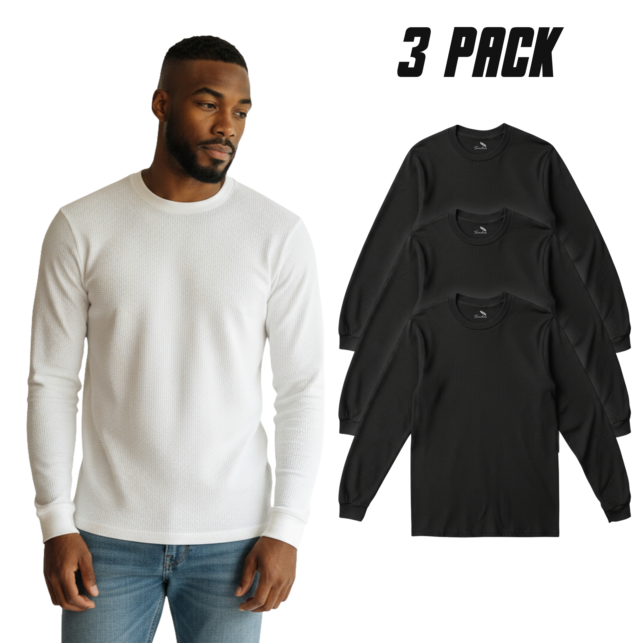 Sada Thermal Long Sleeve Shirts – 3-Pack | Winter Layering – BUREEN