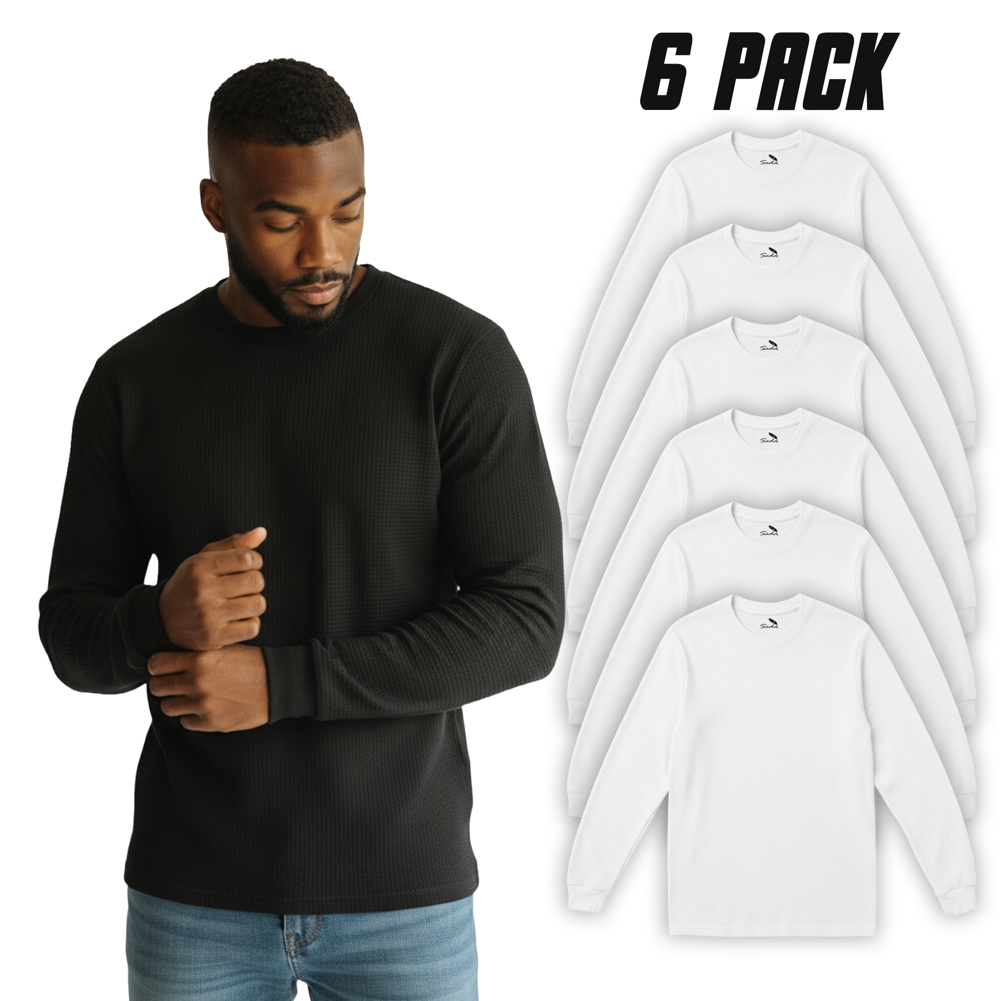 Sada Thermal Long Sleeve Shirts – 6-Pack | Warm & Comfortable – BUREEN